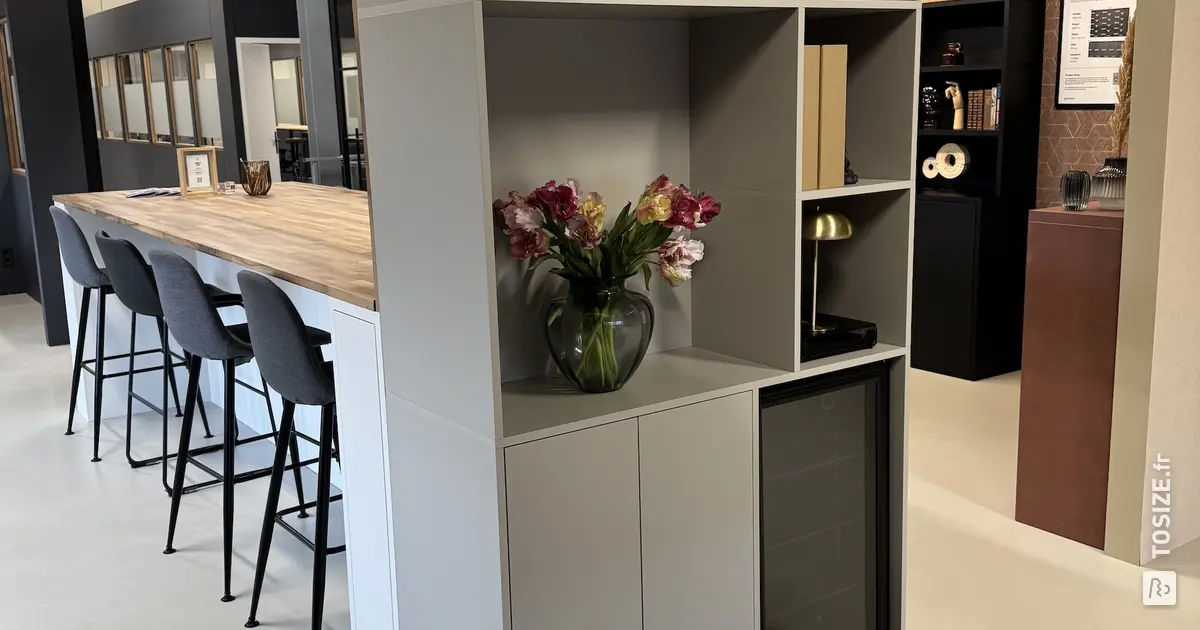 Meuble à café DIY fabriqué avec des meubles TOSIZE | U146 Gris nuage ...