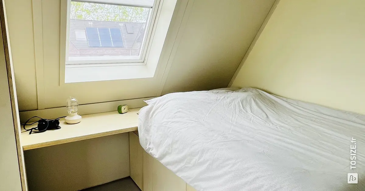 Meuble de lit avec bureau et armoire, par Alex | TOSIZE.fr