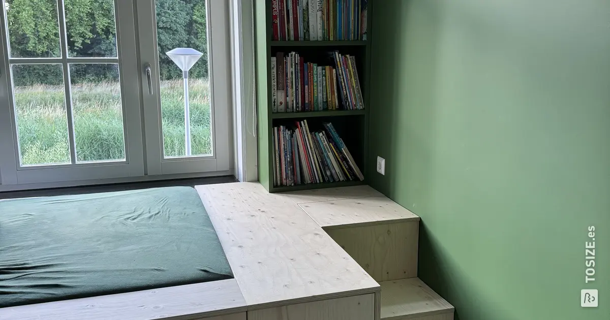 Librería verde para la habitación infantil, de Vid | TOSIZE.es