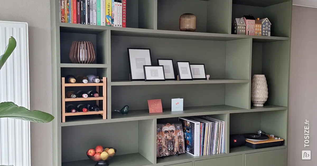 Étagère verte dans le salon, par Rik | TOSIZE.fr