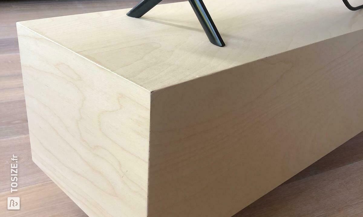 Meuble TV rotatif en bouleau multiplex - TOSIZE.fr