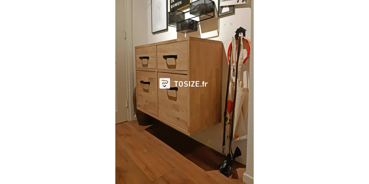 Commode suspendue en chêne rustique | TOSIZE.fr
