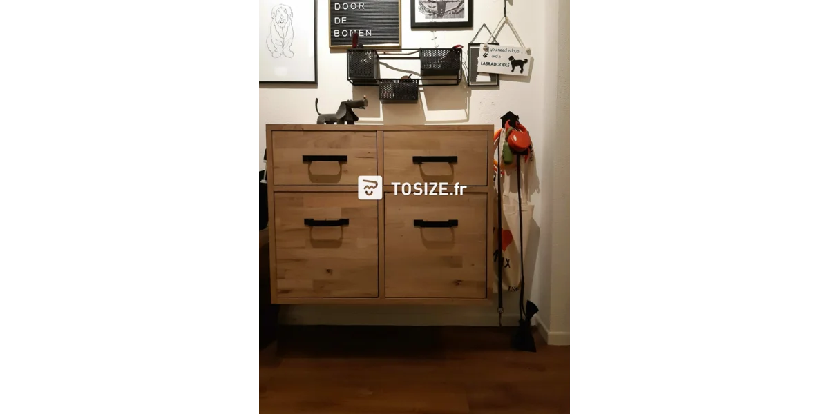 Commode suspendue en chêne rustique | TOSIZE.fr