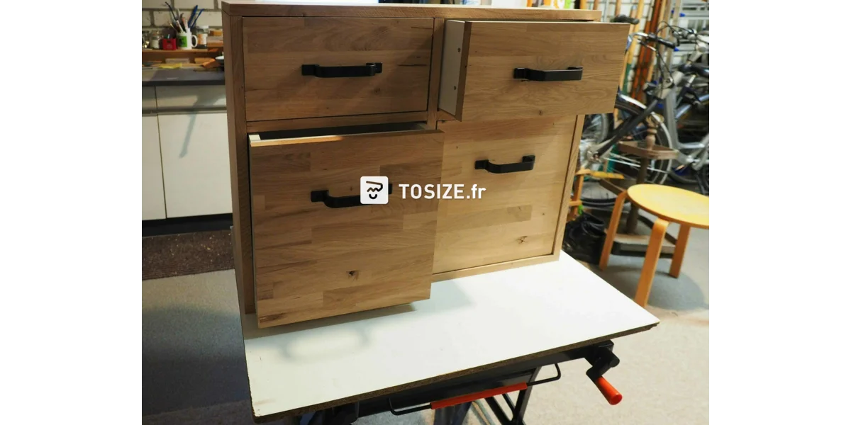 Commode suspendue en chêne rustique | TOSIZE.fr