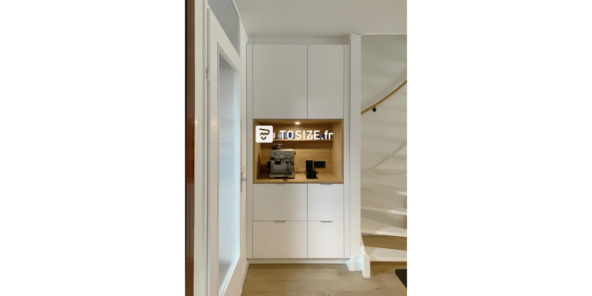 Buffet avec bar à expresso en chêne massif | TOSIZE.fr