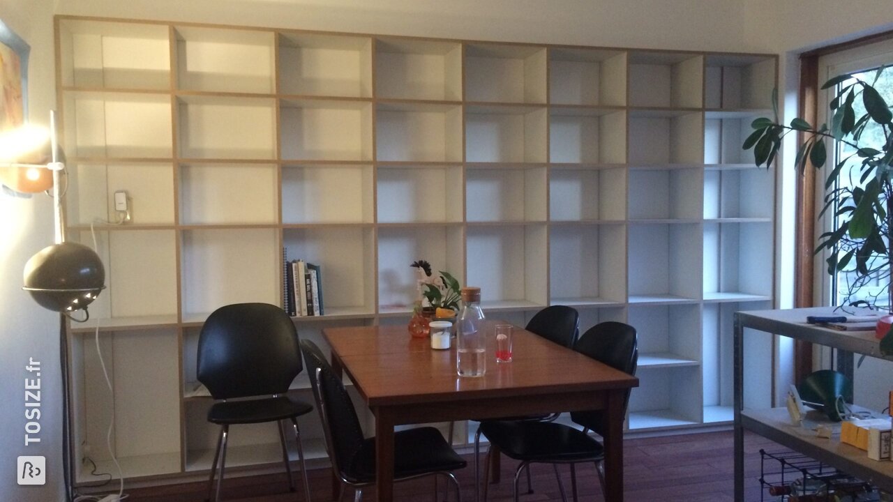 Bibliothèque multifonctionnelle réalisée sur mesure en MDF - TOSIZE.fr