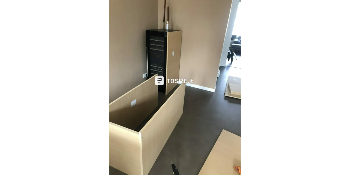 Conversione per cantinetta da incasso realizzata in MDF grezzo | TOSIZE.it