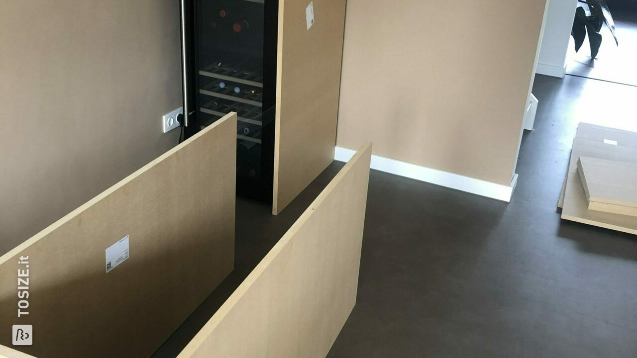 Conversione per cantinetta da incasso realizzata in MDF grezzo - TOSIZE.it