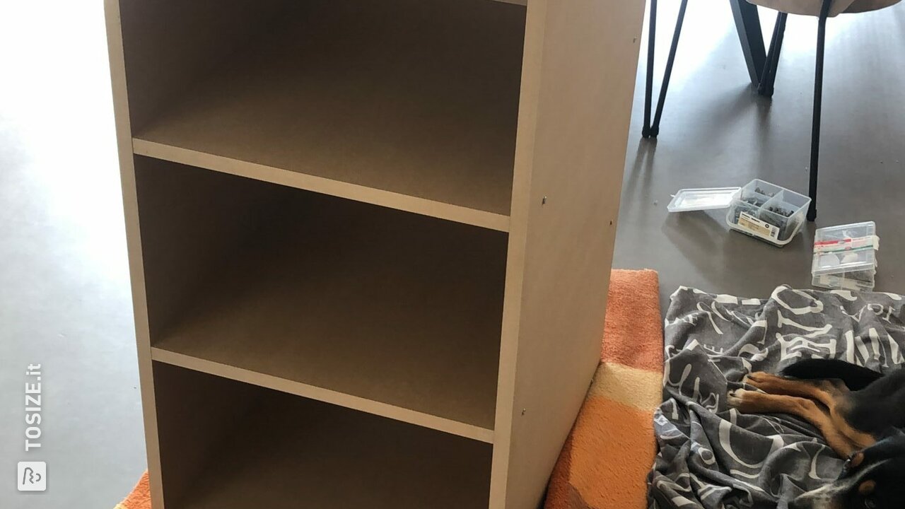 Conversione per cantinetta da incasso realizzata in MDF grezzo - TOSIZE.it