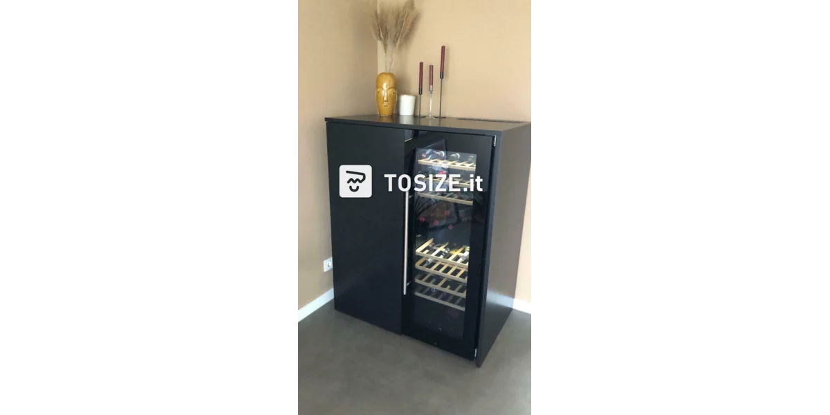 Conversione per cantinetta da incasso realizzata in MDF grezzo | TOSIZE.it