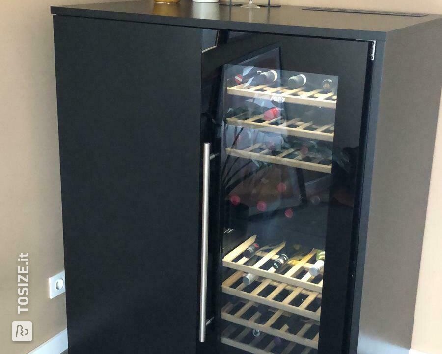 Conversione per cantinetta da incasso realizzata in MDF grezzo - TOSIZE.it