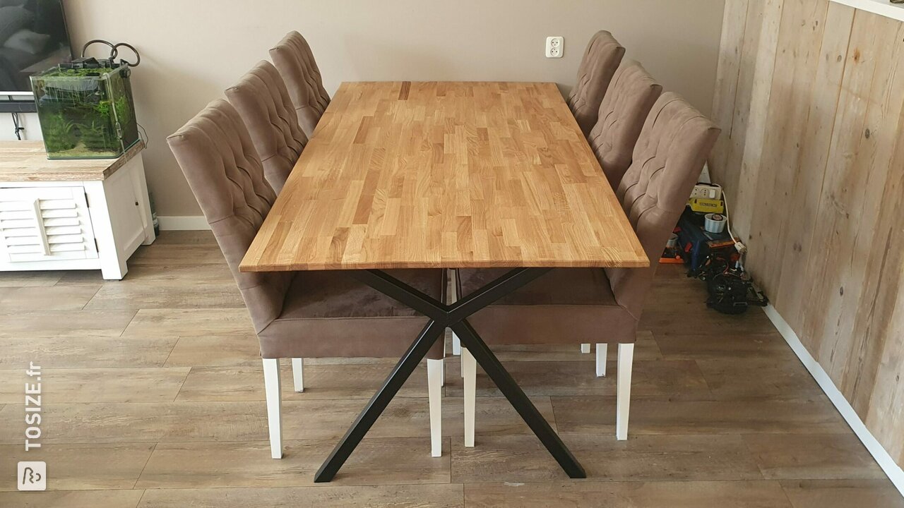 Table à manger en chêne clair sur mesure - TOSIZE.fr