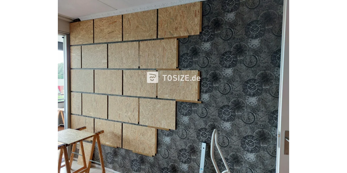 Wanddekoration im Schlafzimmer, mit OSB | TOSIZE.de