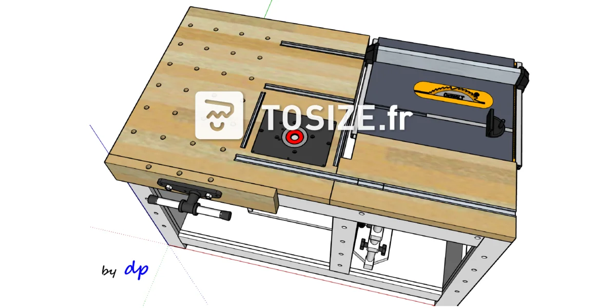 Établi sur mesure fabriqué soi-même à partir d'un panneau de menuiserie ...