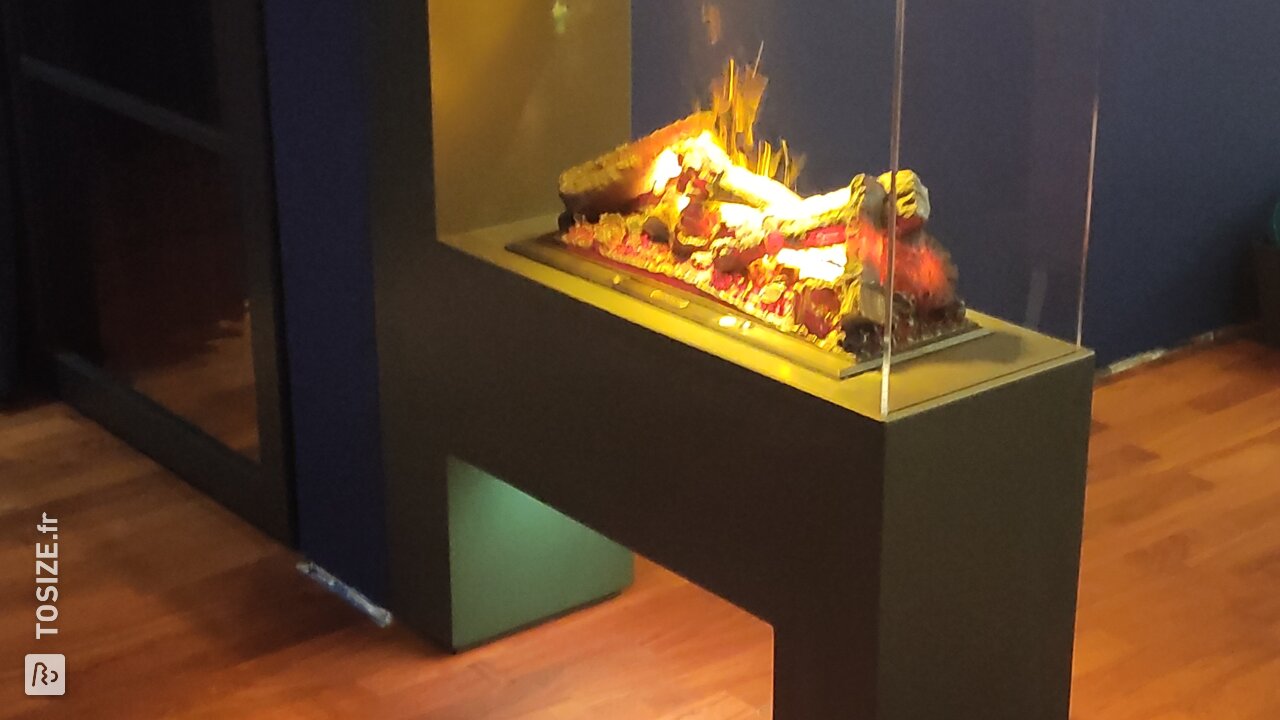 Zelf een roomdivider met sfeerhaard maken van MDF - TOSIZE.fr
