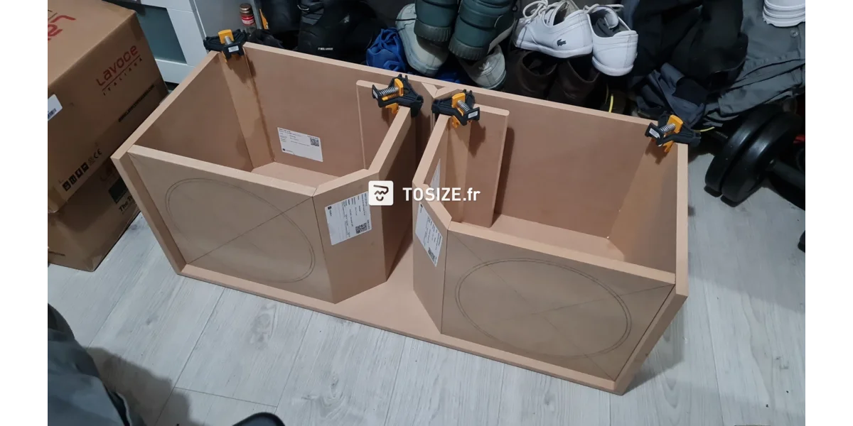 Un caisson Bass reflex sur-mesure en MDF scié | TOSIZE.fr
