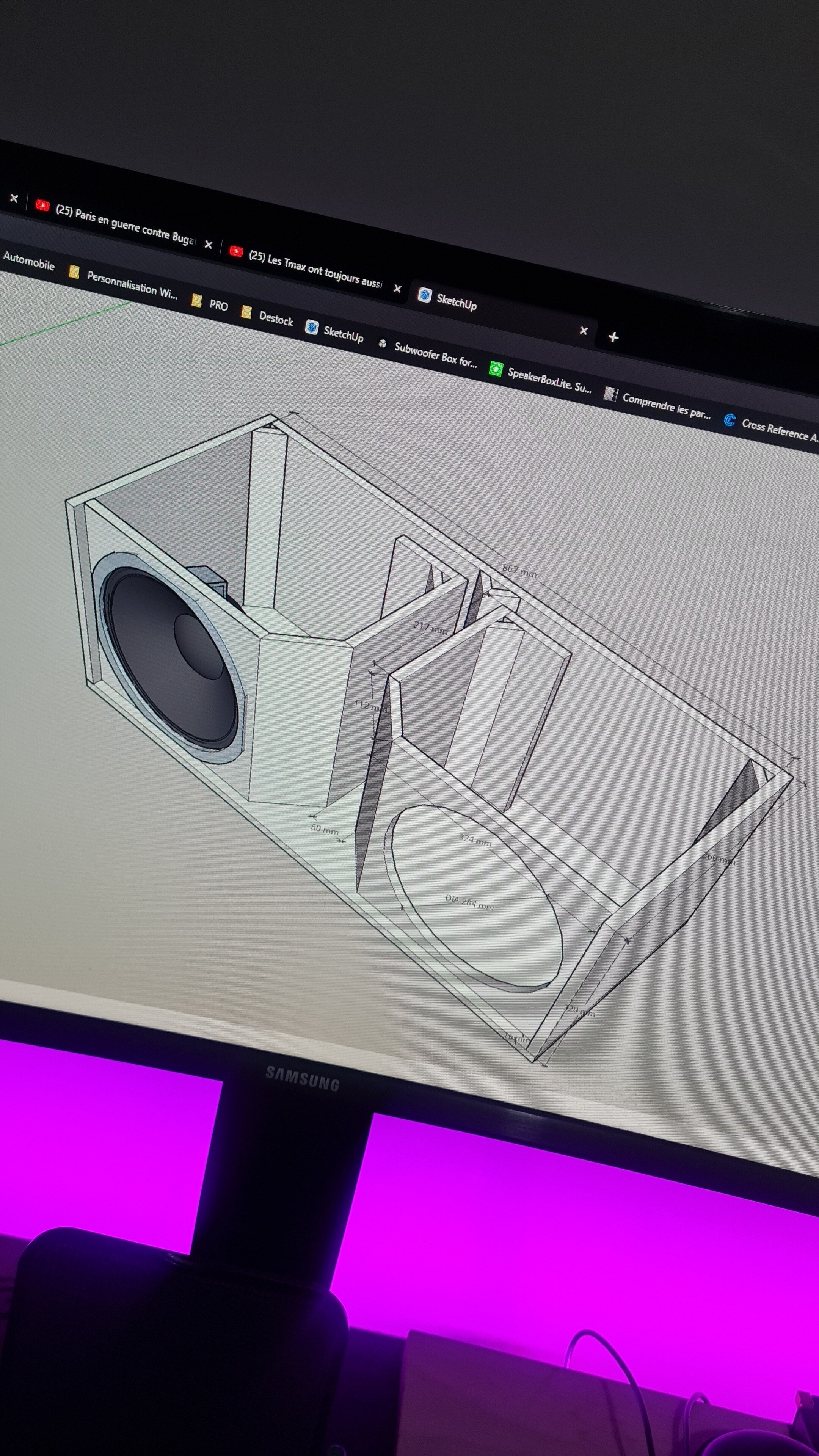 Un caisson Bass reflex sur-mesure en MDF scié | TOSIZE.fr