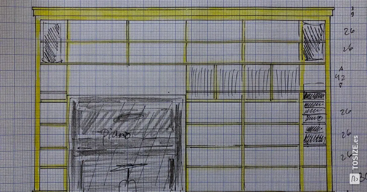 DIY: Librería casera con piano | TOSIZE.es