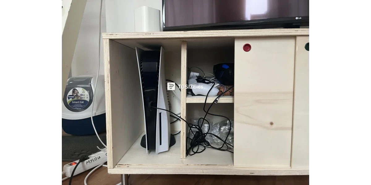Mueble TV con espacio especialmente equipado PS5 | TOSIZE.es