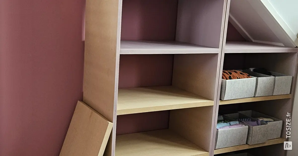 Armoire intégrée sur mesure en MDF DIY, par Martin | TOSIZE.fr