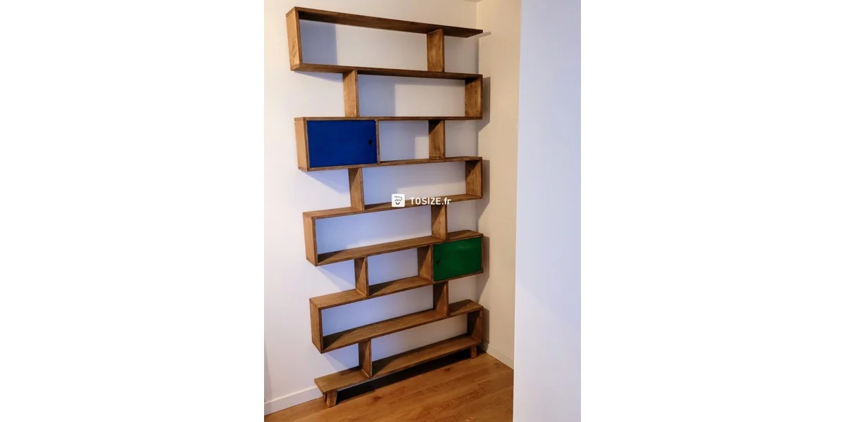 Bibliothèque sur mesure de multiplex bouleau | TOSIZE.fr