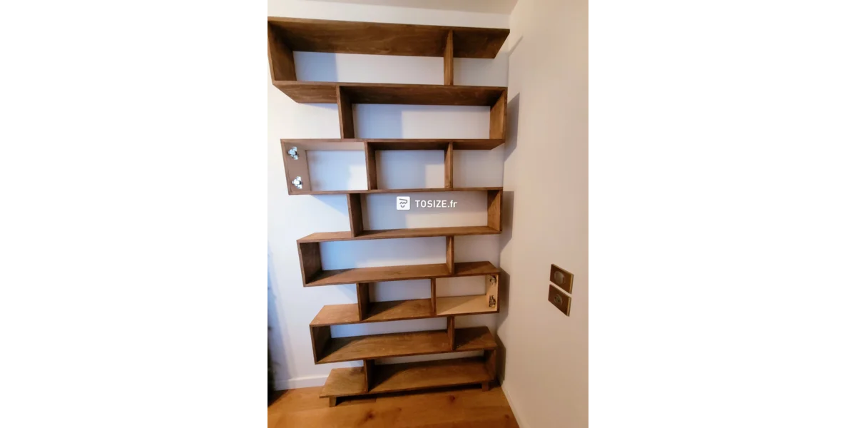 Bibliothèque sur mesure de multiplex bouleau | TOSIZE.fr