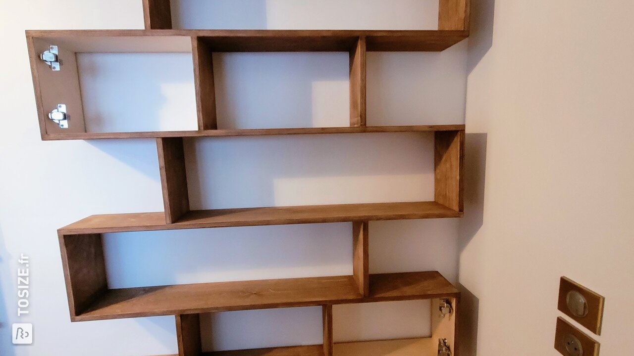 Bibliothèque sur mesure de multiplex bouleau - TOSIZE.fr