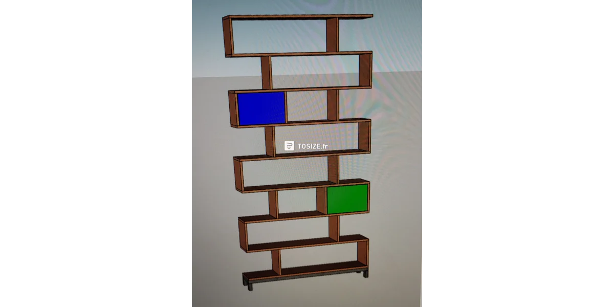Bibliothèque sur mesure de multiplex bouleau | TOSIZE.fr