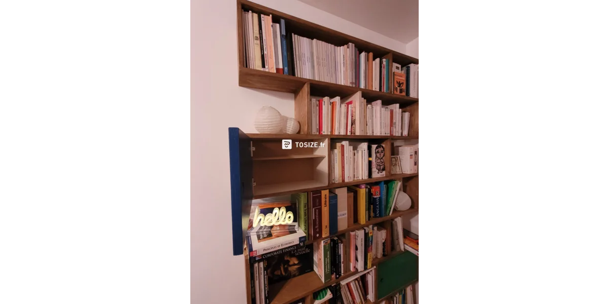 Bibliothèque sur mesure de multiplex bouleau | TOSIZE.fr