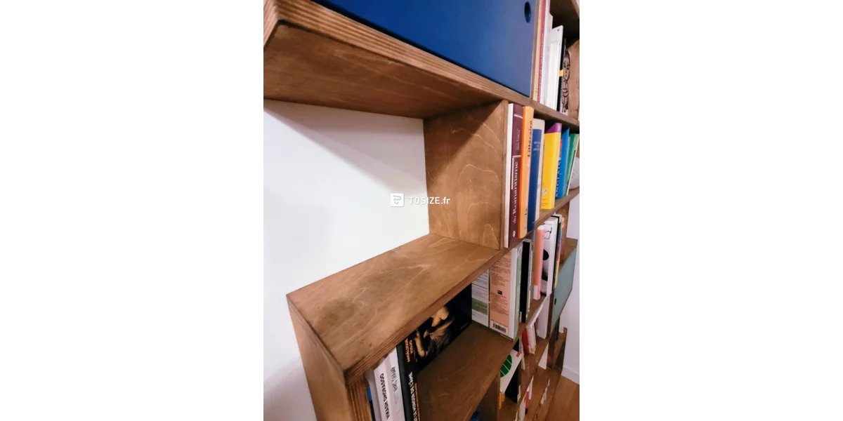 Bibliothèque sur mesure de multiplex bouleau | TOSIZE.fr