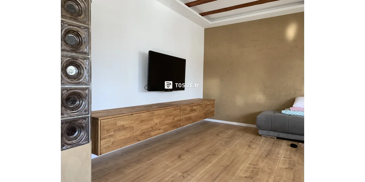 Rustieke eiken tv-lowboard op maat gemaakt | TOSIZE.fr