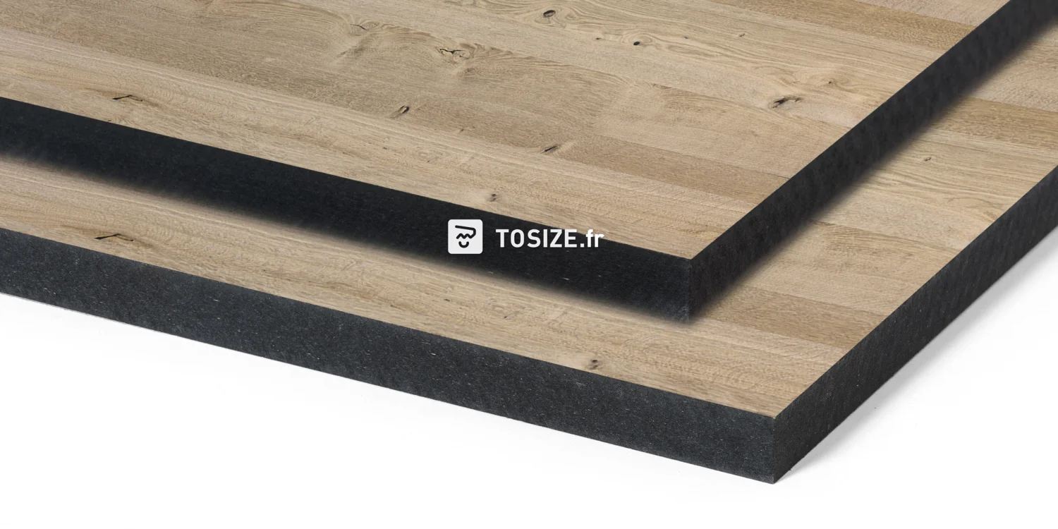 MDF noir Chêne replaqué rustique brossé coupé sur mesure | TOSIZE.fr